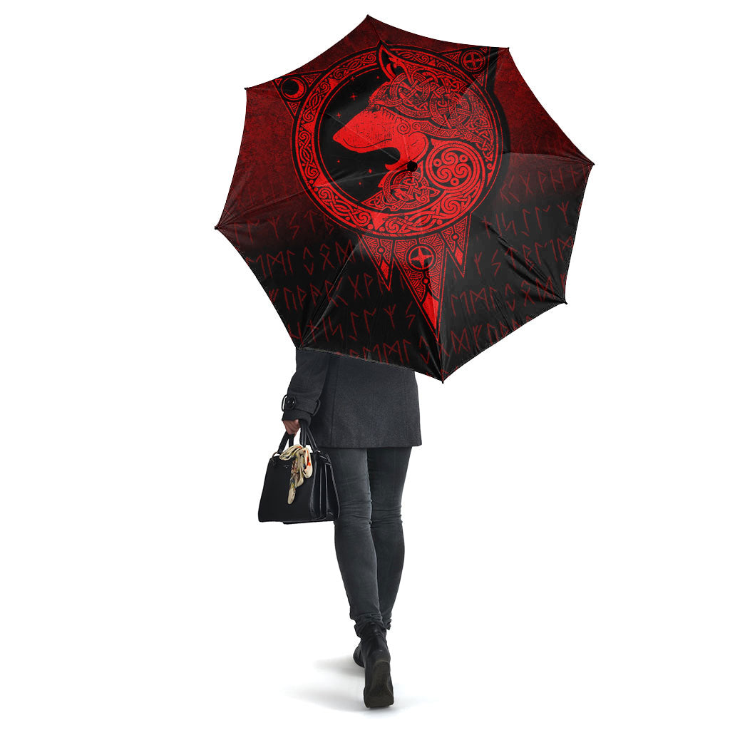 VikingStyle Umbrellas - Viking Norse Wolf - Red Version Umbrellas A7 – Viking Style