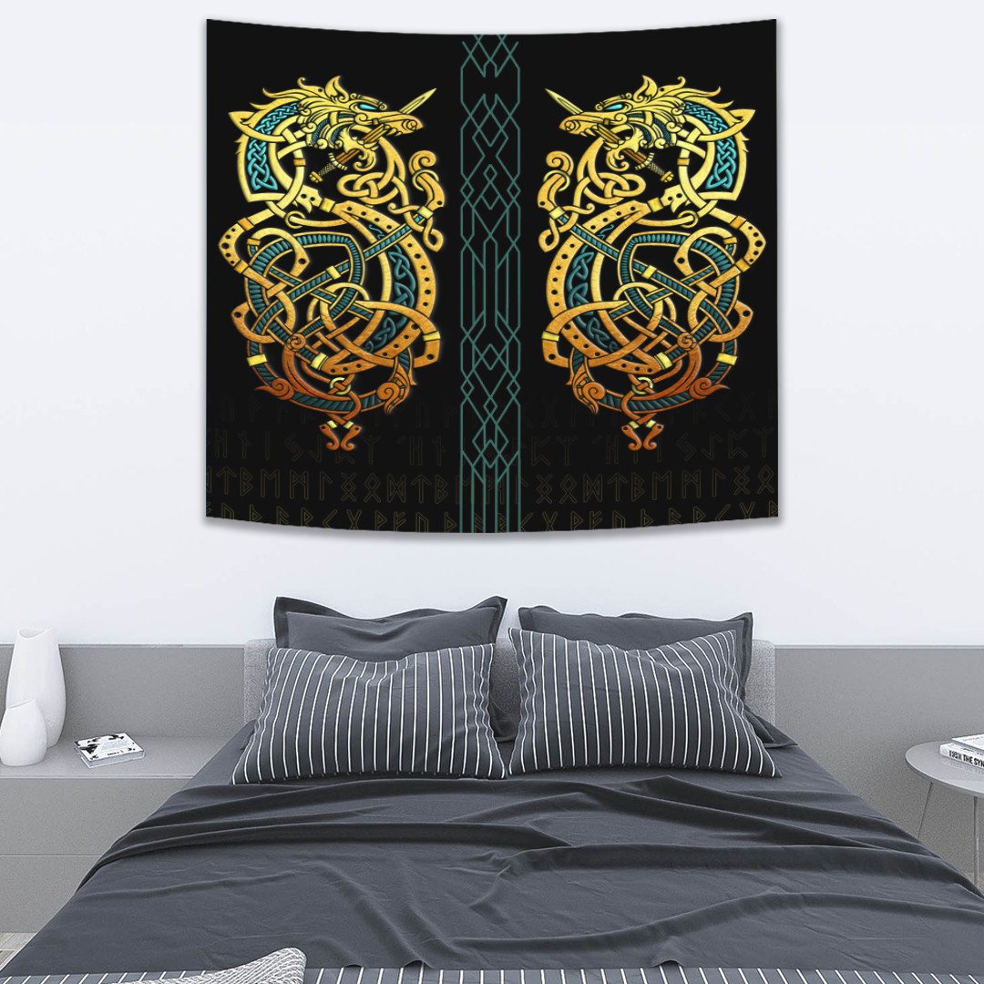 1st Ireland Celtic Tapestry - Celtic Dragon Gold Tapestry A35 – Viking ...