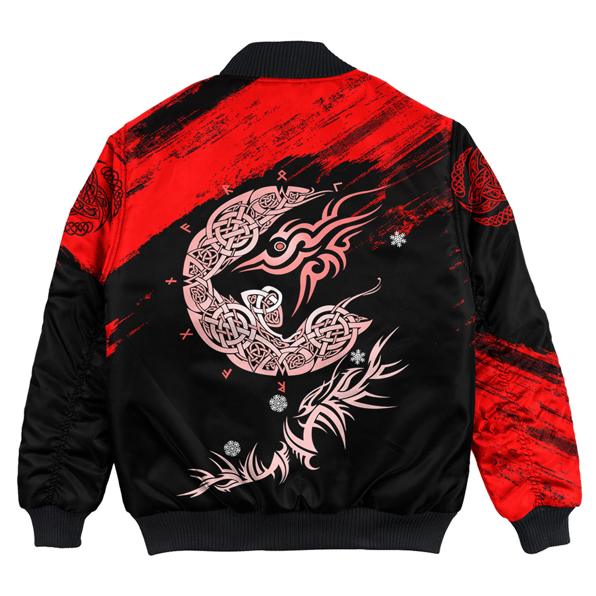 VikingStyle Clothing - Fenrir Moon Brush Red Style Bomber Jackets A35 ...