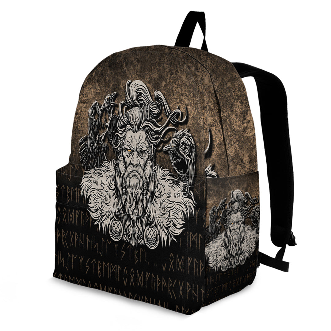 VikingStyle Backpack -Norse Viking Mythology Allfather Odin Huginn Mun ...