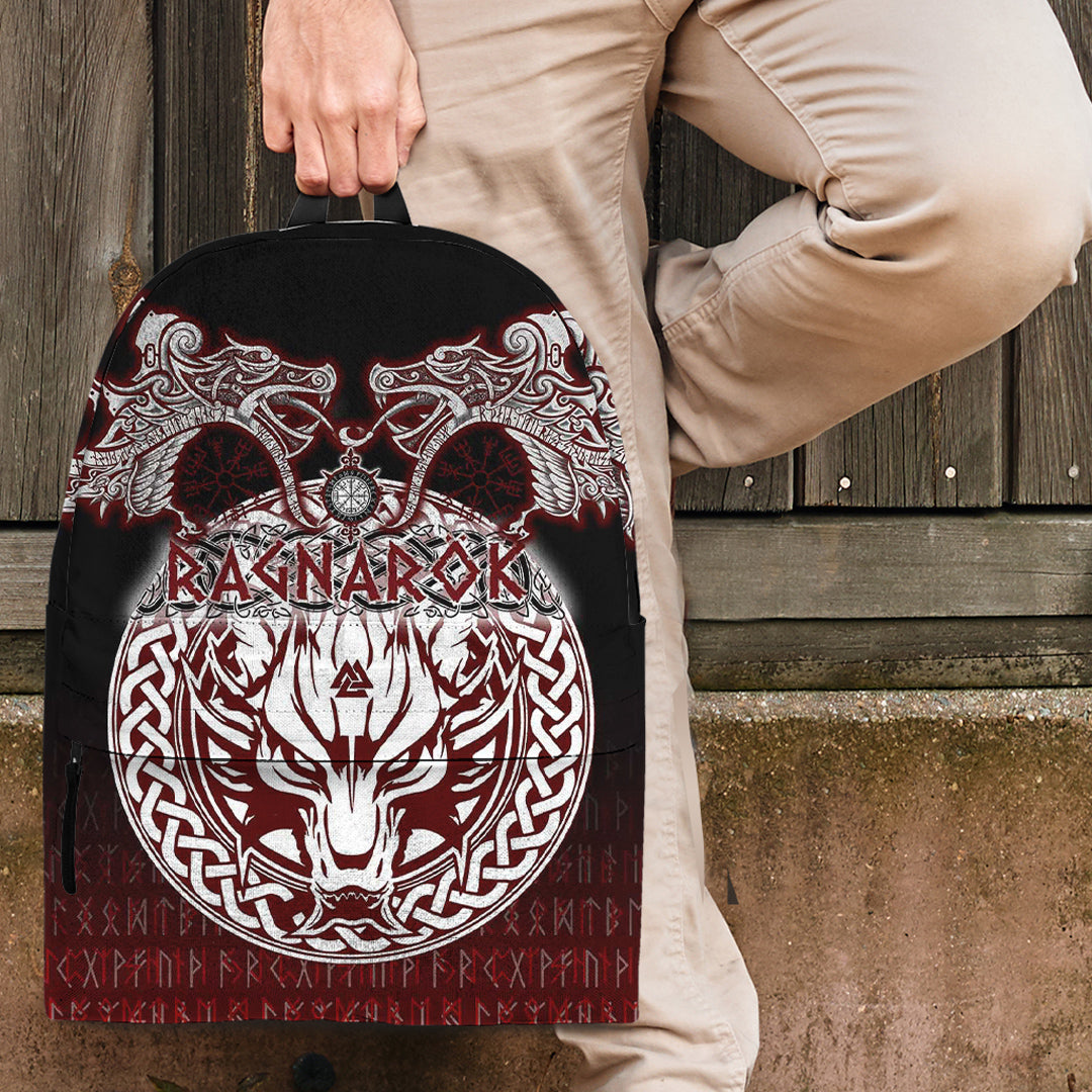 VikingStyle Backpack - Ragnarok Fenrir,Valknut and Vegvisir Backpack A ...