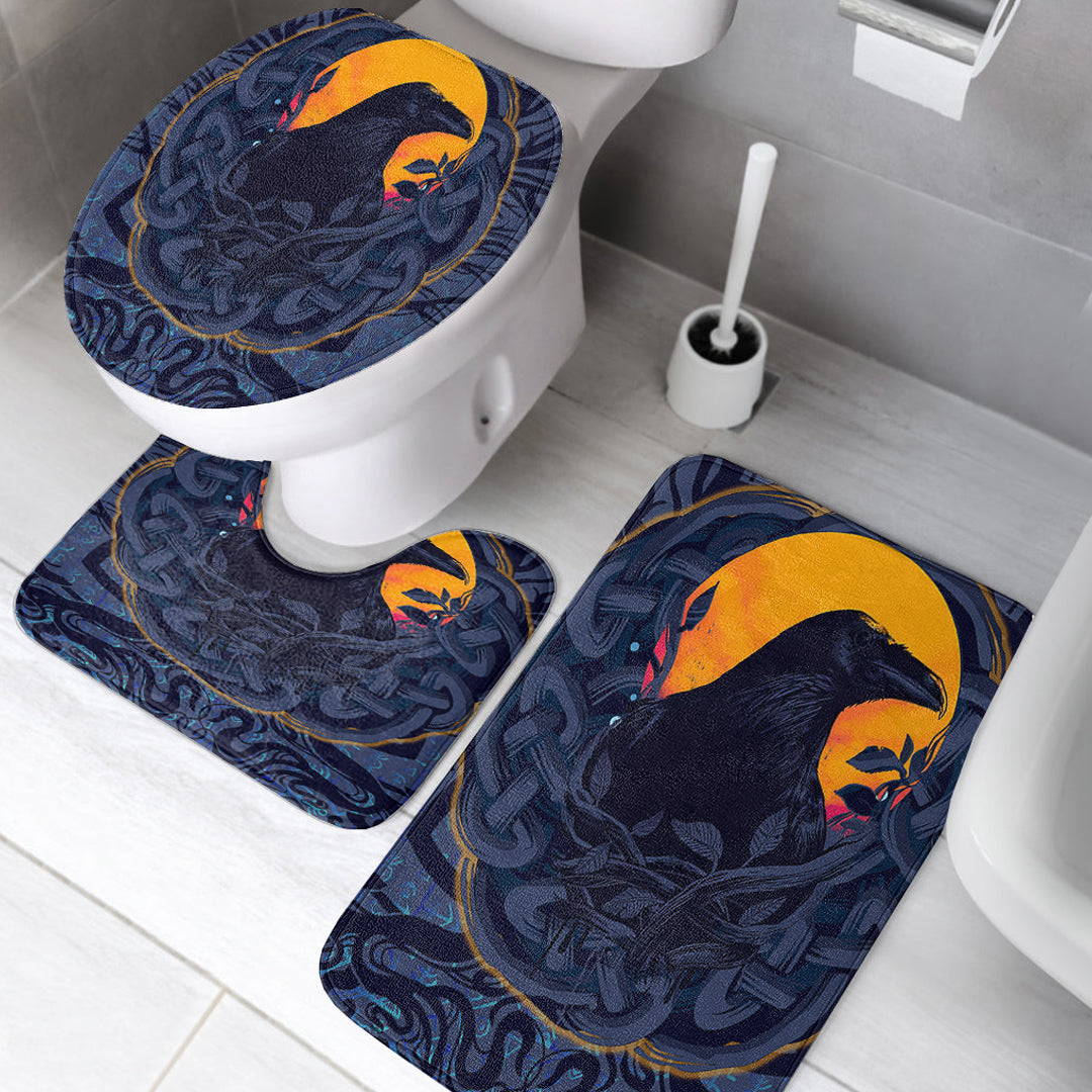 VikingStyle Bathroom Set - Raven Celtic Yggdrasil and Runes Bathroom S ...