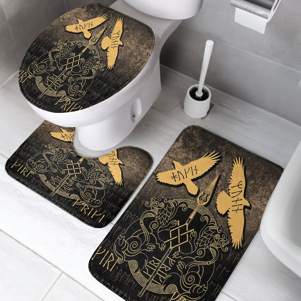 VikingStyle Bathroom Set - Norse Mythology Spear of Odin Gungnir Runes ...