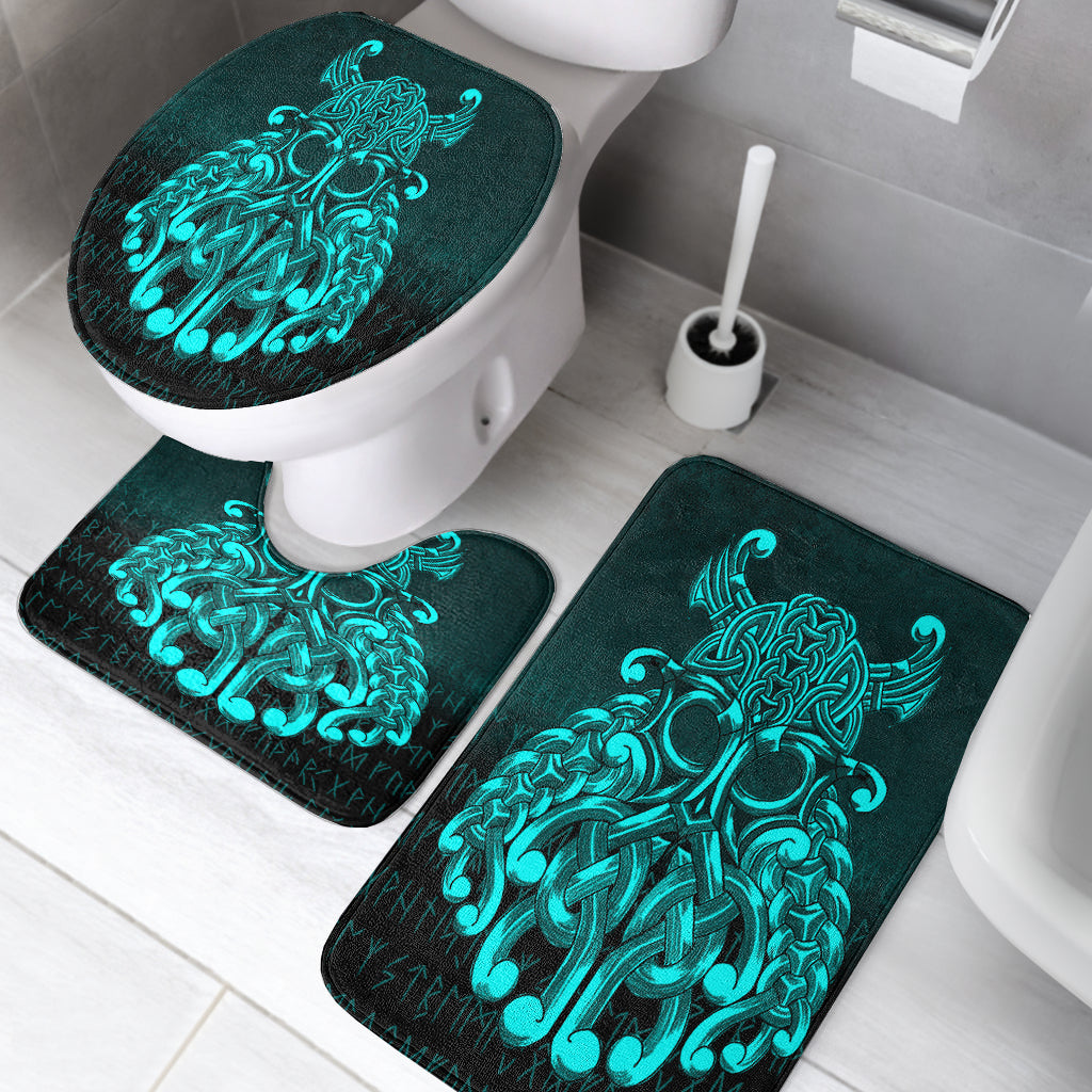 VikingStyle Bathroom Set - Vikings Odin Valhalla - Cyan Version Bathro ...