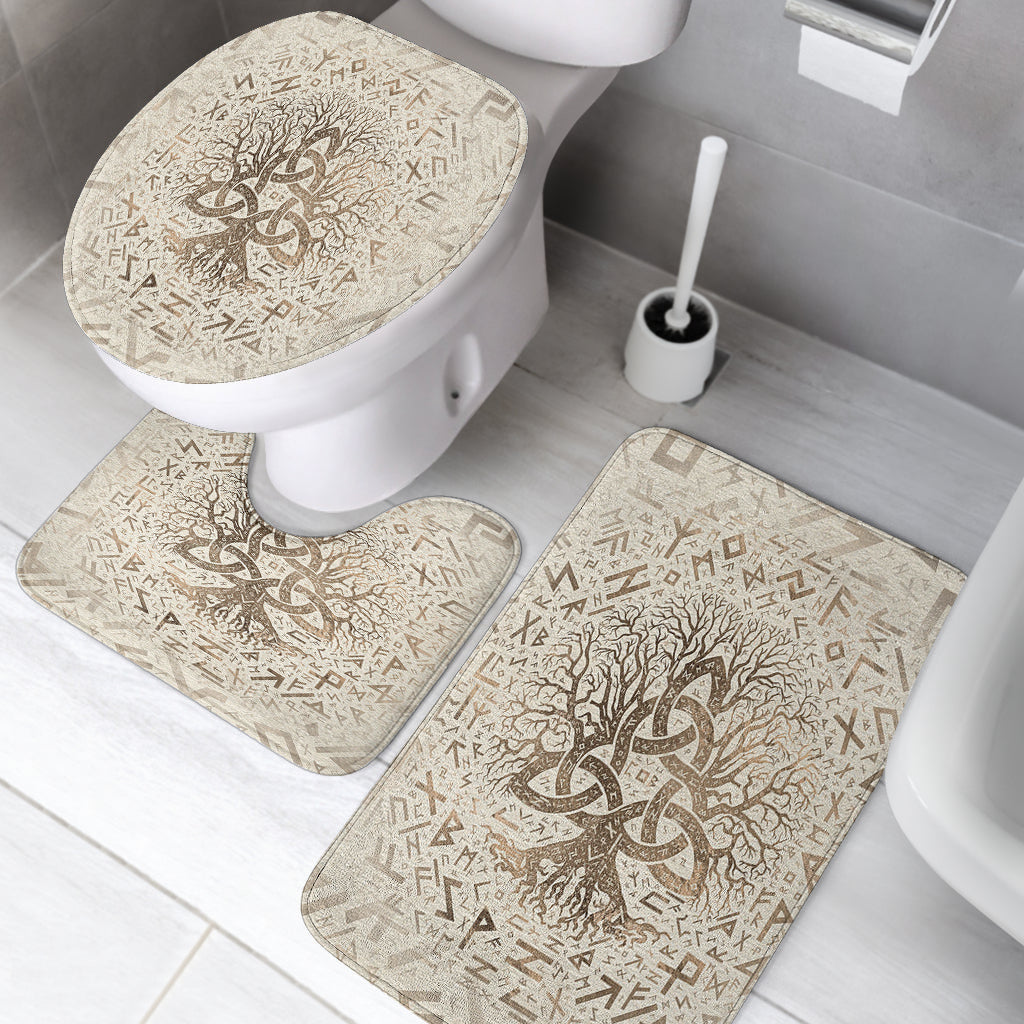 VikingStyle Bathroom Set - Tree of Life with Triquetra and Futhark Pas ...