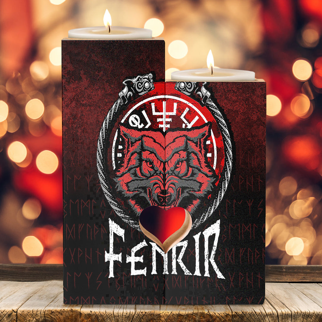 VikingStyle Candle Holder - Fenrir Wolf Runes Norse Vikings Candle Hol ...