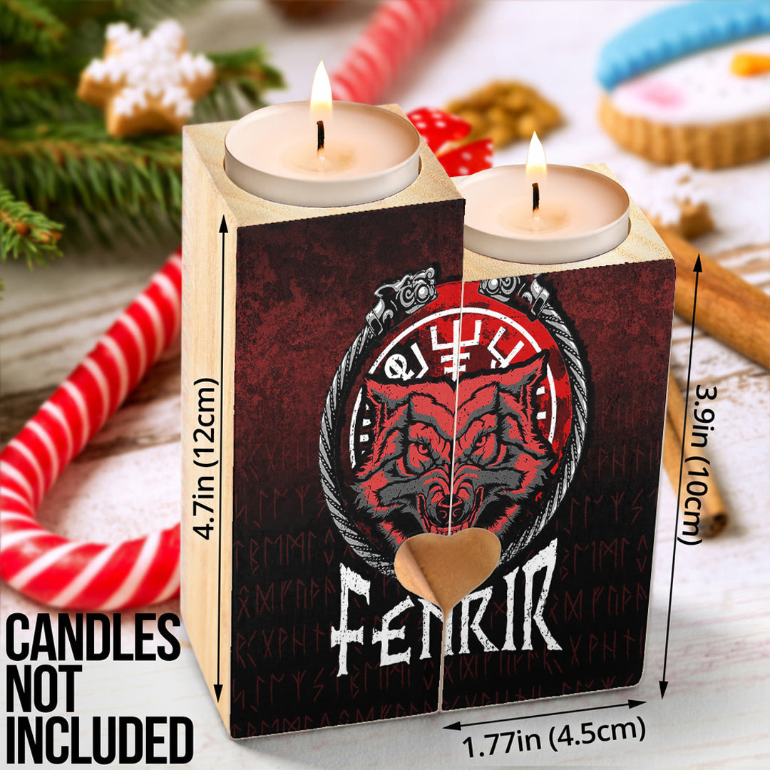 VikingStyle Candle Holder - Fenrir Wolf Runes Norse Vikings Candle Hol ...