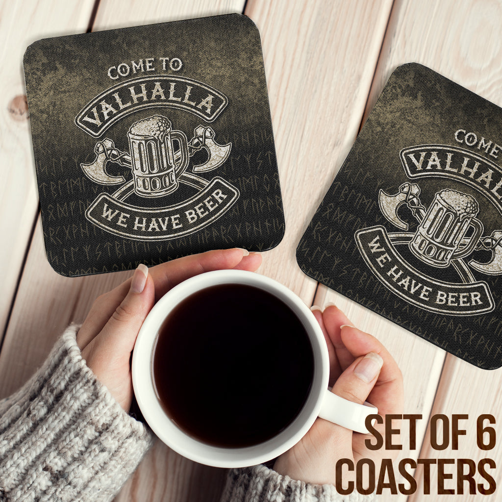 VikingStyle Coasters (Sets of 6) - Cute Victory Or Valhalla Shield Mai ...