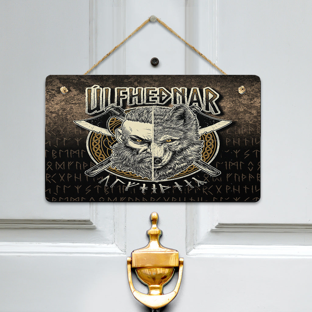 VikingStyle Hanging Door Sign - Norse Viking Wolf Ulfhednar Pagan Warr ...