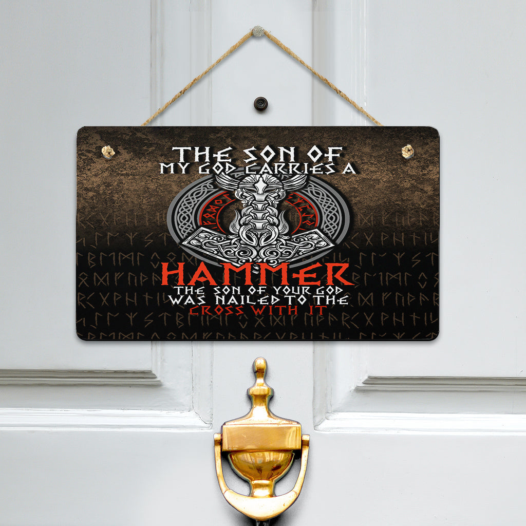 VikingStyle Hanging Door Sign - The Son Of My God Odin Viking Hanging ...