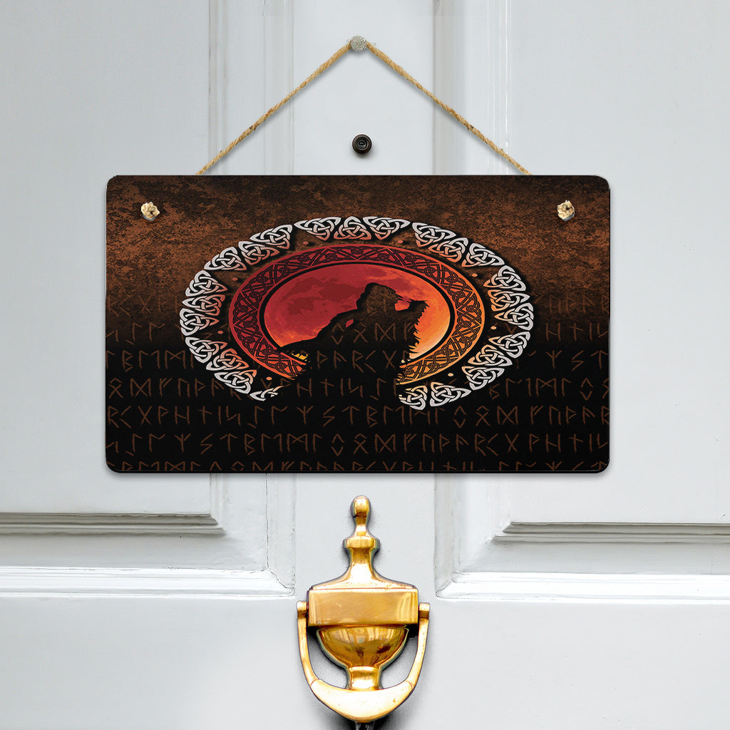 VikingStyle Hanging Door Sign - Fenrir Norse Wolf Son of Loki Hanging ...