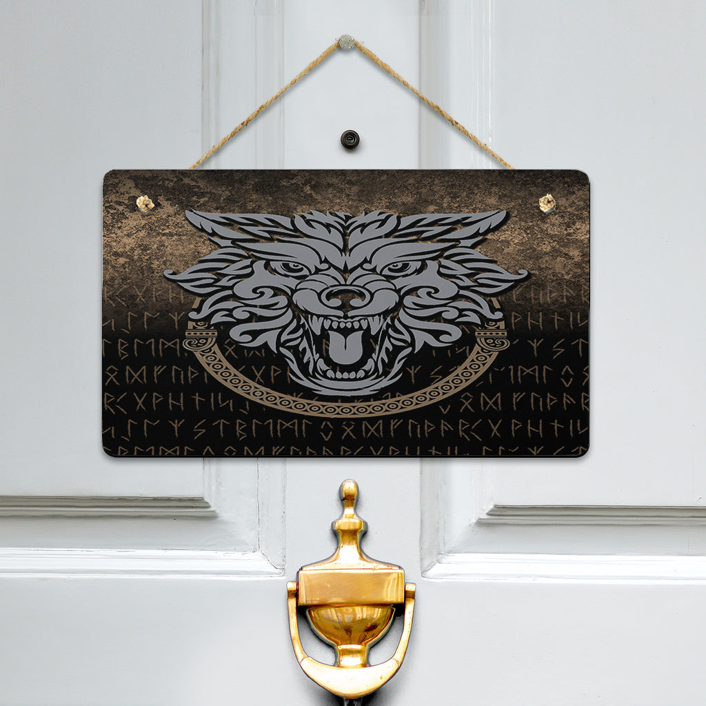 VikingStyle Hanging Door Sign - Norse Pagan Viking Wolf Hanging Door S ...