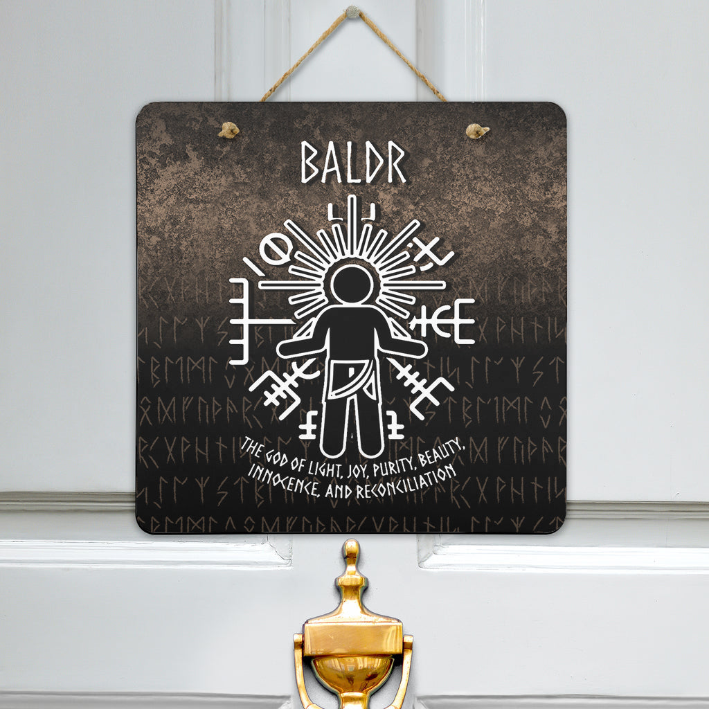 VikingStyle Hanging Door Sign - Baldr God Hanging Door Sign A7 – Viking ...