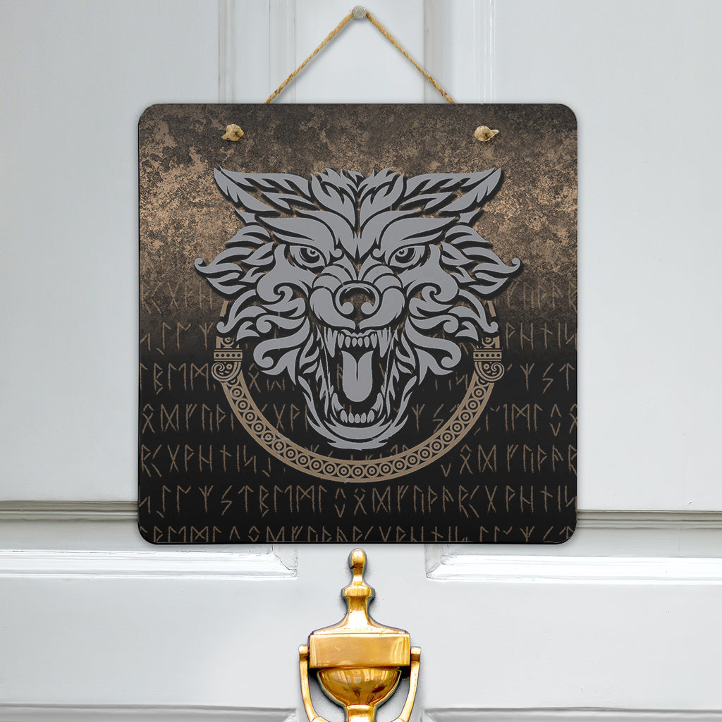 VikingStyle Hanging Door Sign - Norse Pagan Viking Wolf Hanging Door S ...