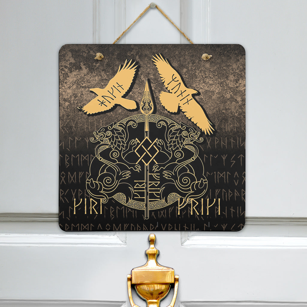 VikingStyle Hanging Door Sign - Norse Mythology Spear of Odin Gungnir ...