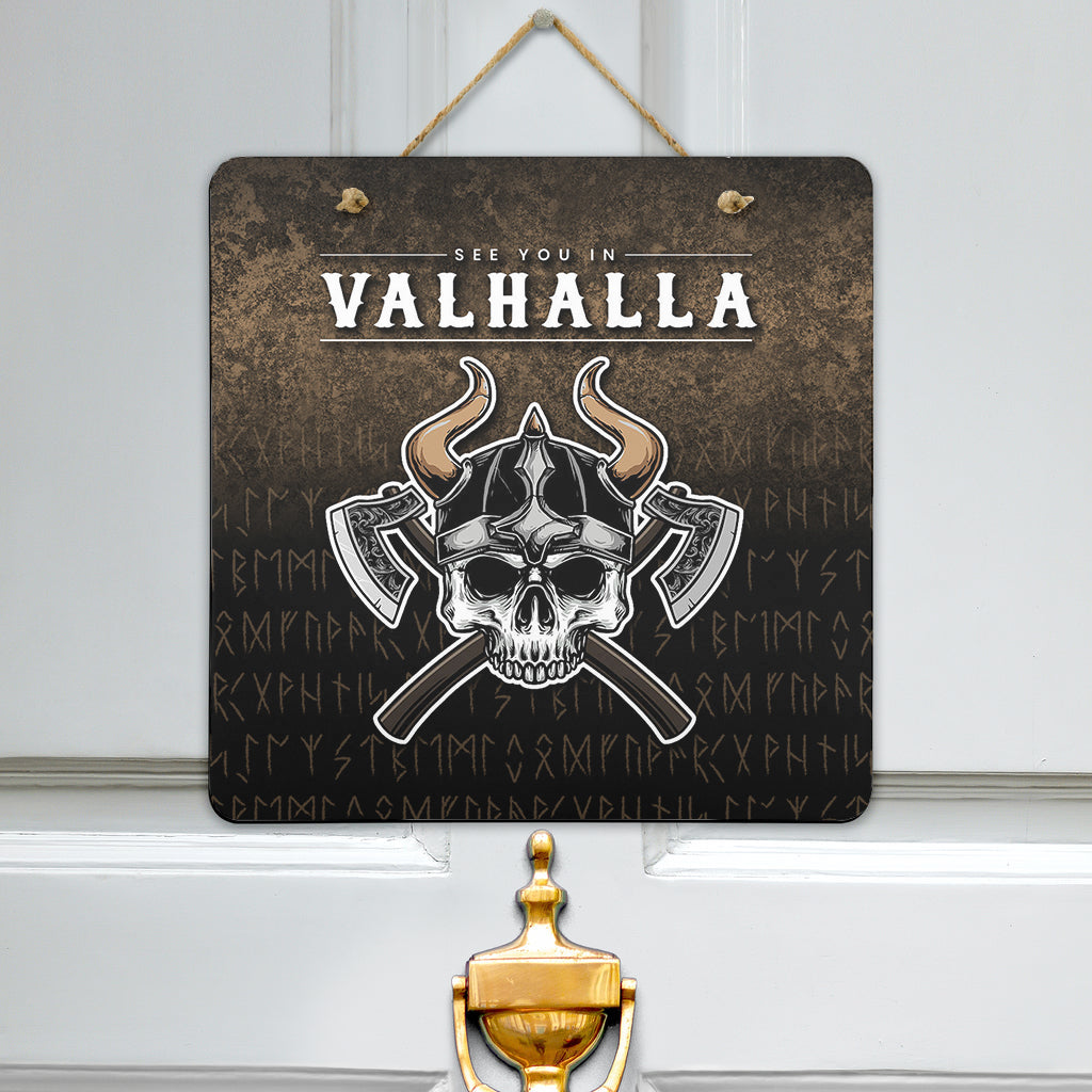 VikingStyle Hanging Door Sign - See You In Valhalla Vikings Nordic Han ...