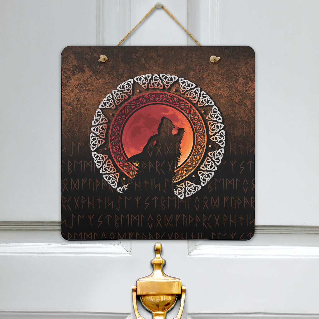 VikingStyle Hanging Door Sign - Fenrir Norse Wolf Son of Loki Hanging ...