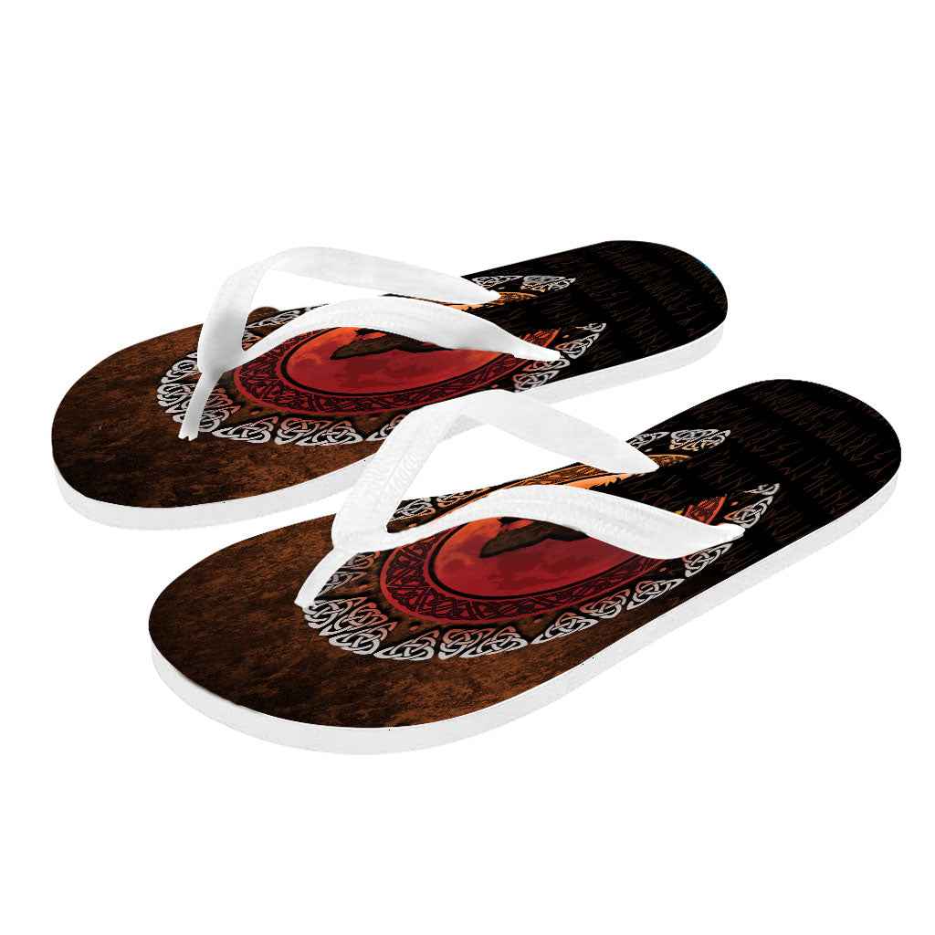 VikingStyle Flip Flops - Fenrir Norse Wolf Son of Loki Flip Flops A7 ...