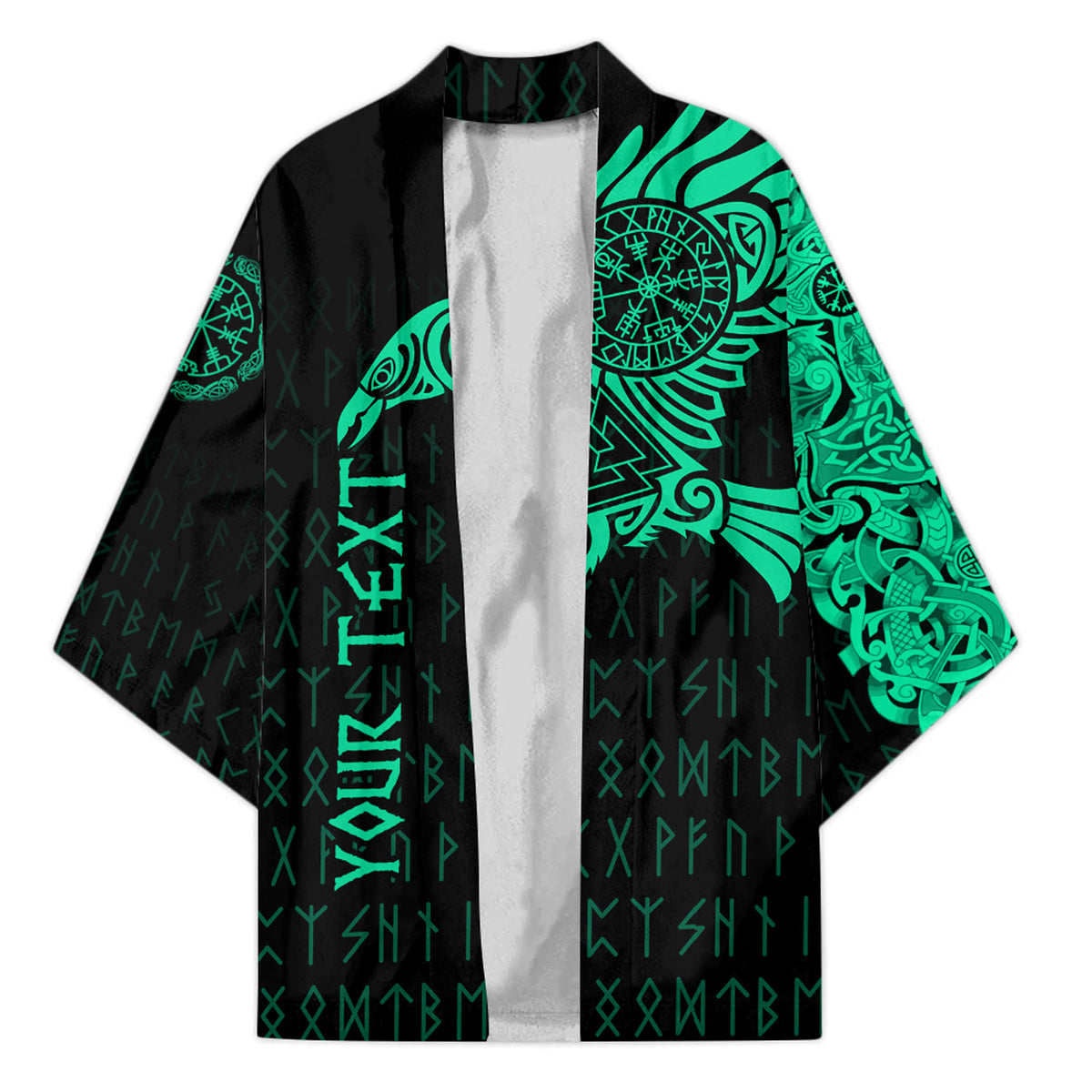 (Custom) VikingStyle Clothing - Kimono - The Raven Of Odin Tattoo Gree ...