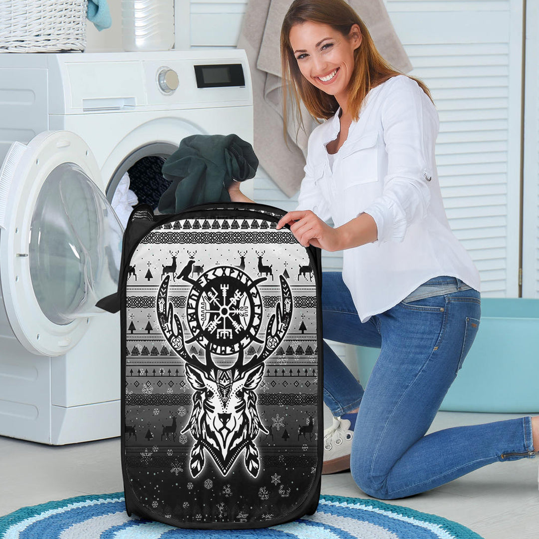 VikingStyle Laundry Hamper -Viking Reindeer Vegvisir Laundry Hamper A9 ...