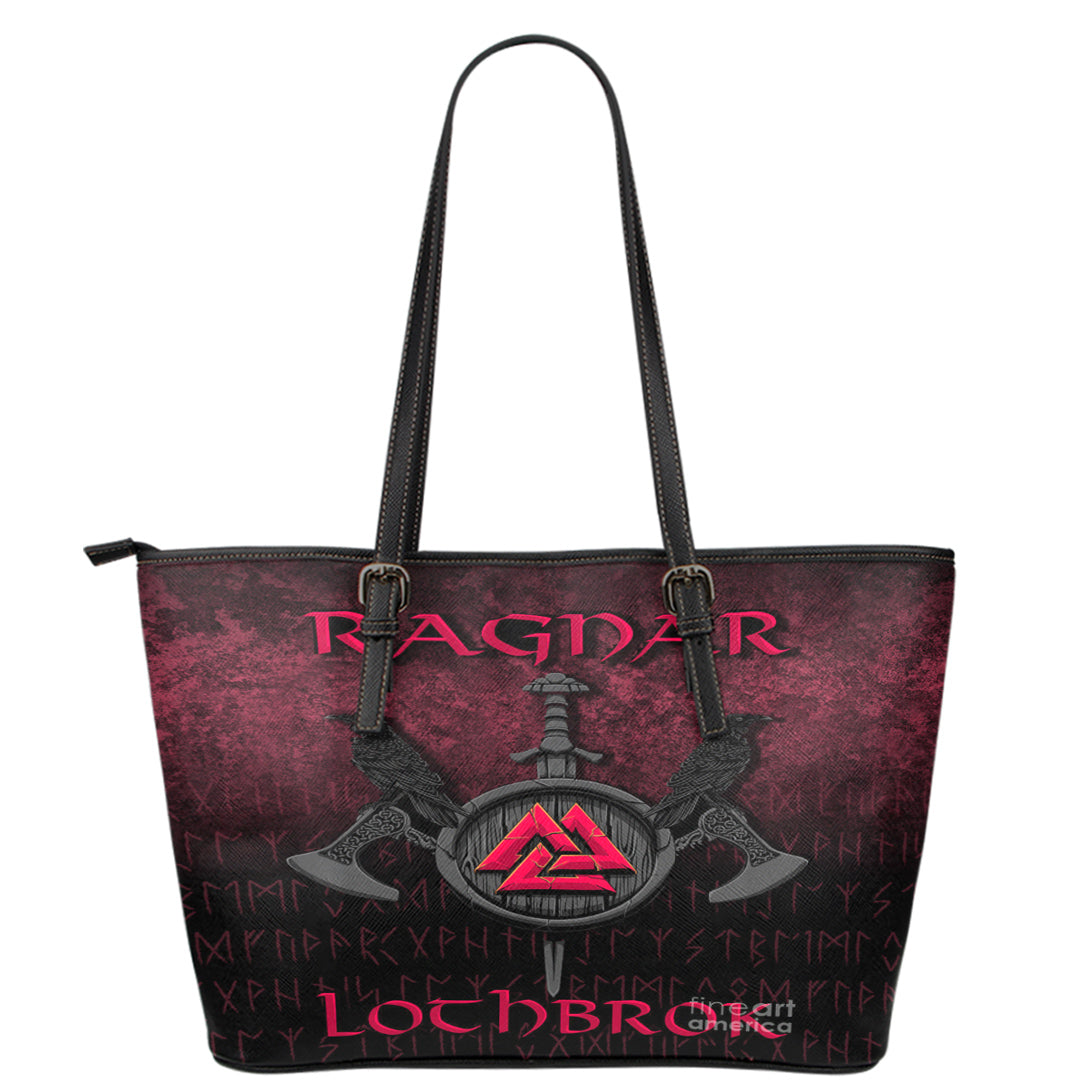 VikingStyle Leather Tote - Ragnar Lothbrok - Ragnar Lodbrok - Viking W ...