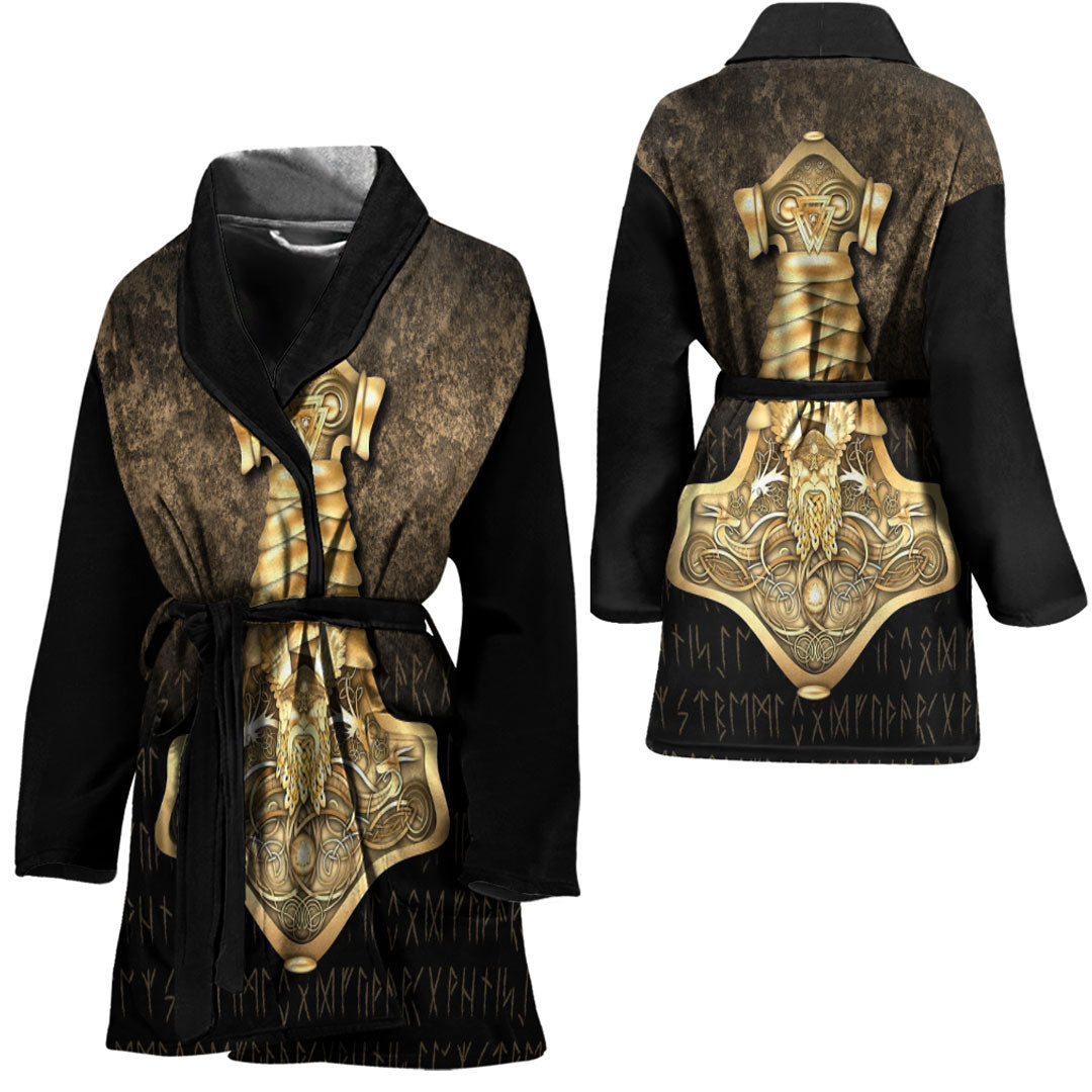 VikingStyle Bathrobe - Mjolnir The Hammer Of Thor' Norse God Of Thunder ...