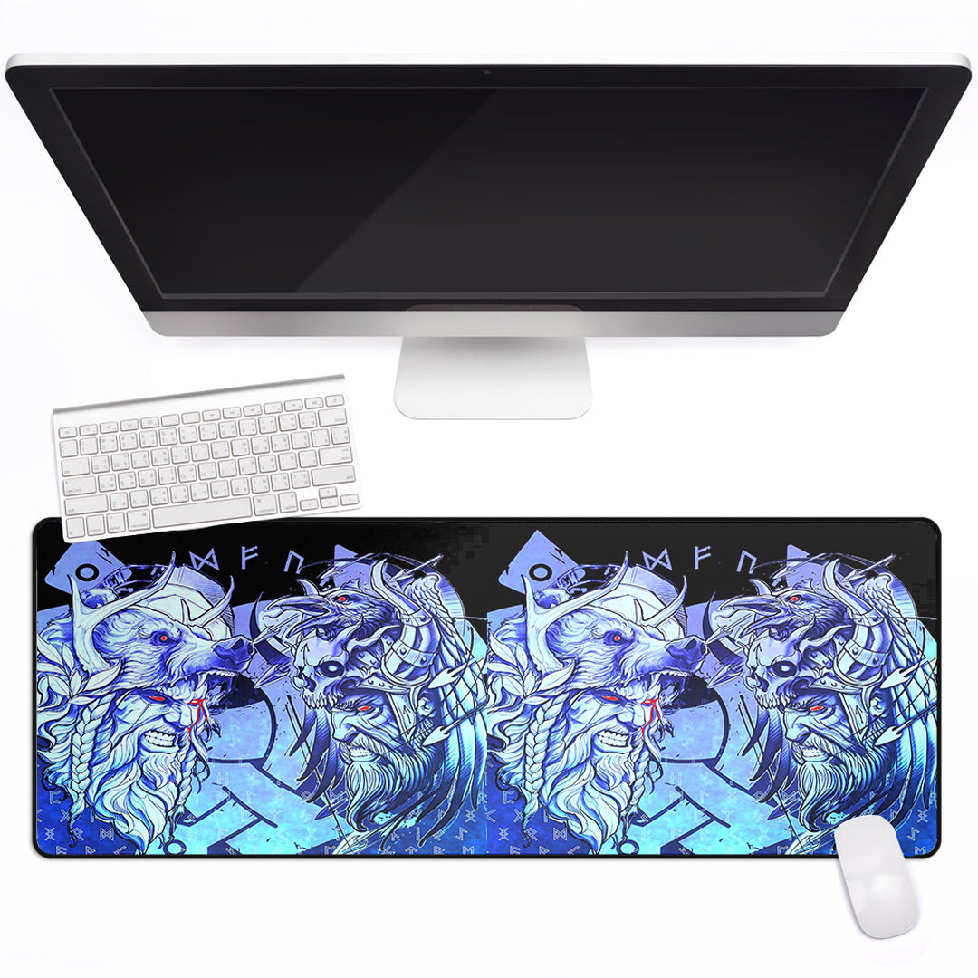 VikingStyle Mouse Mat - Norse Warrior Berserker Blue Mouse Mat A94 ...