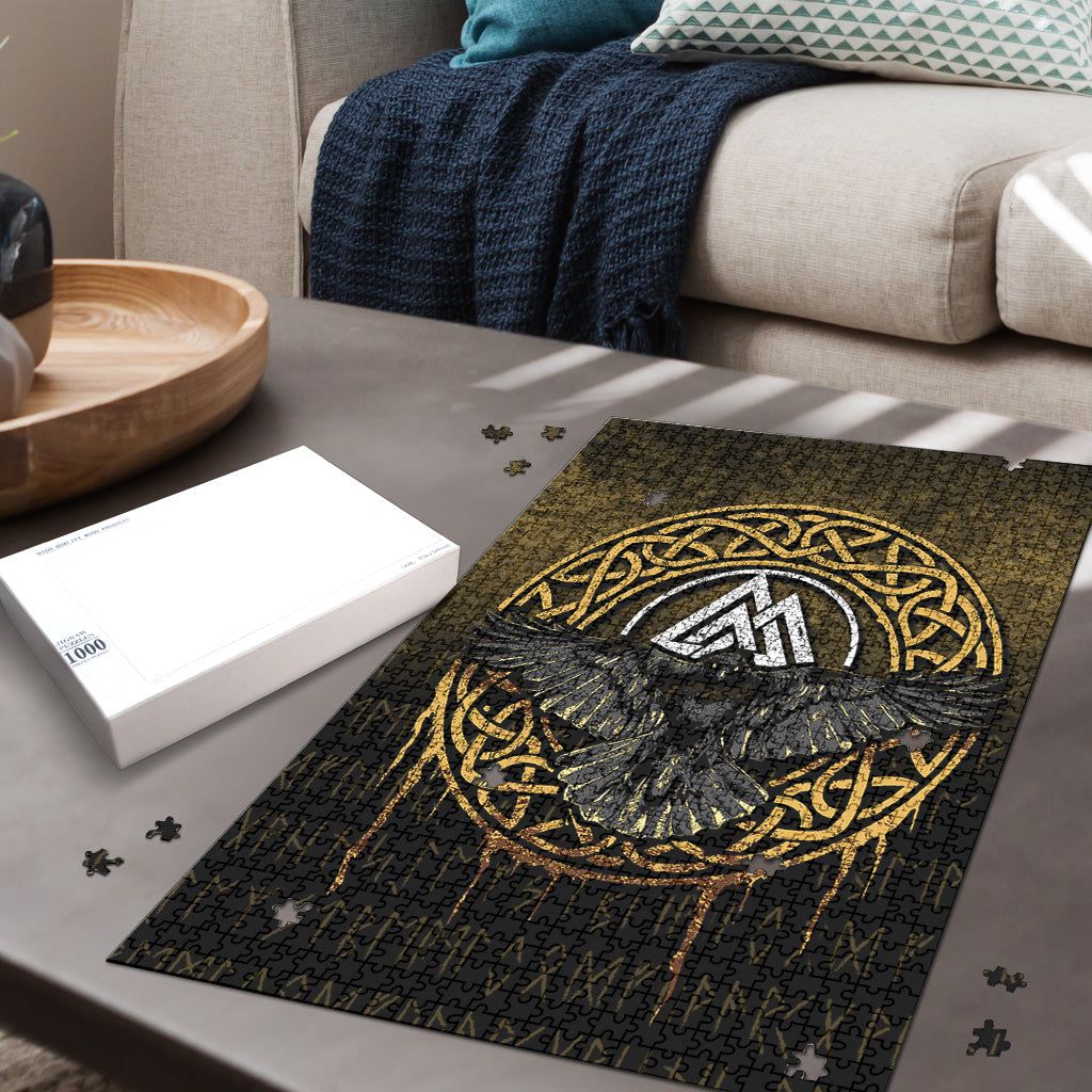 VikingStyle Jigsaw Puzzle - Valhalla Norse Mythology Raven Black Crow ...