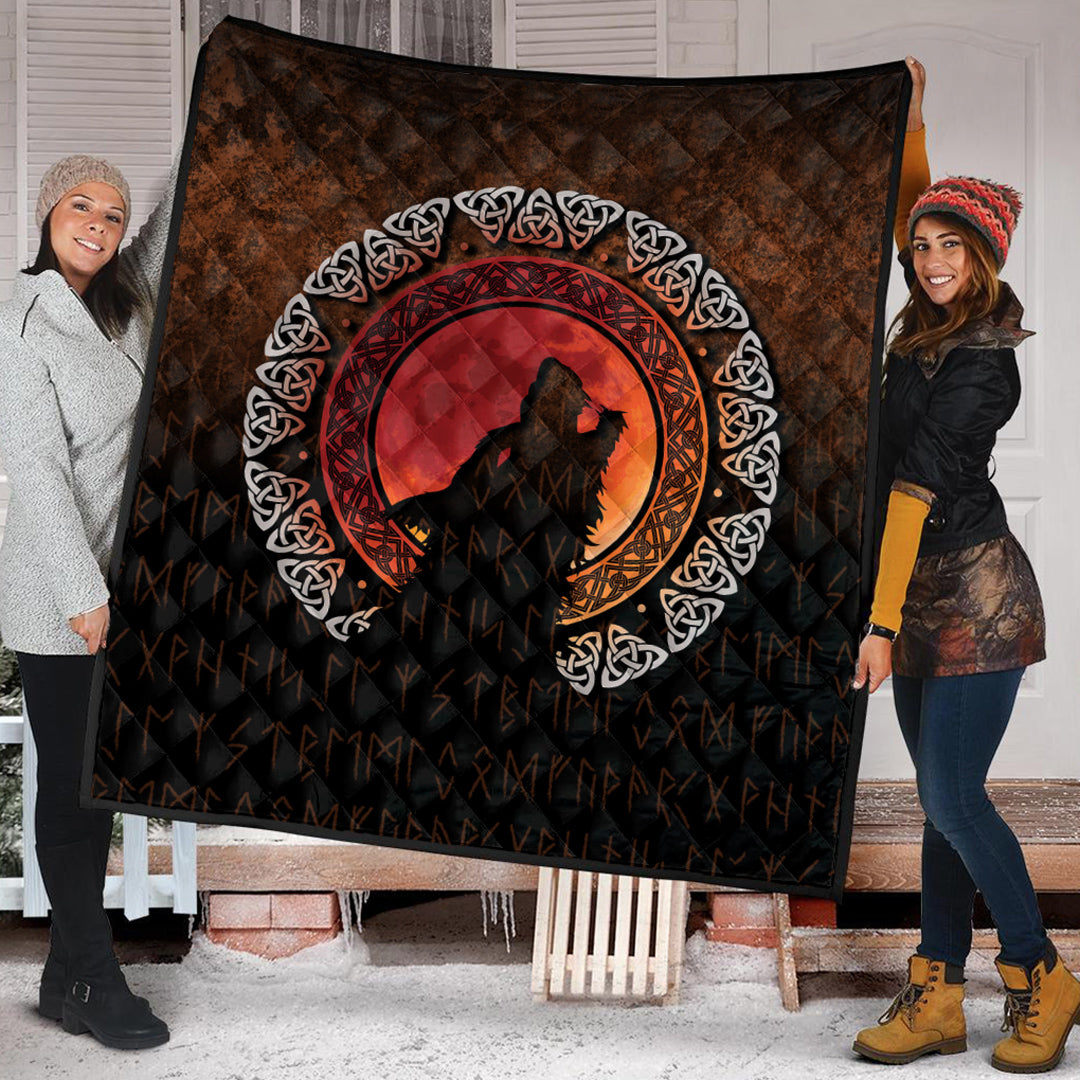 VikingStyle Quilt -Fenrir Norse Wolf Son of Loki Quilt A7 – Viking Style