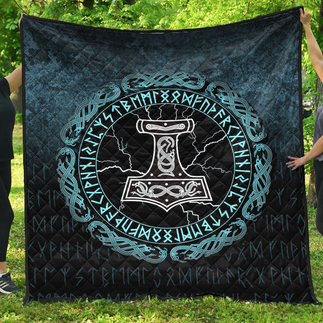 VikingStyle Quilt -Mjolnir Hammer of Thor Runes Quilt A7 – Viking Style