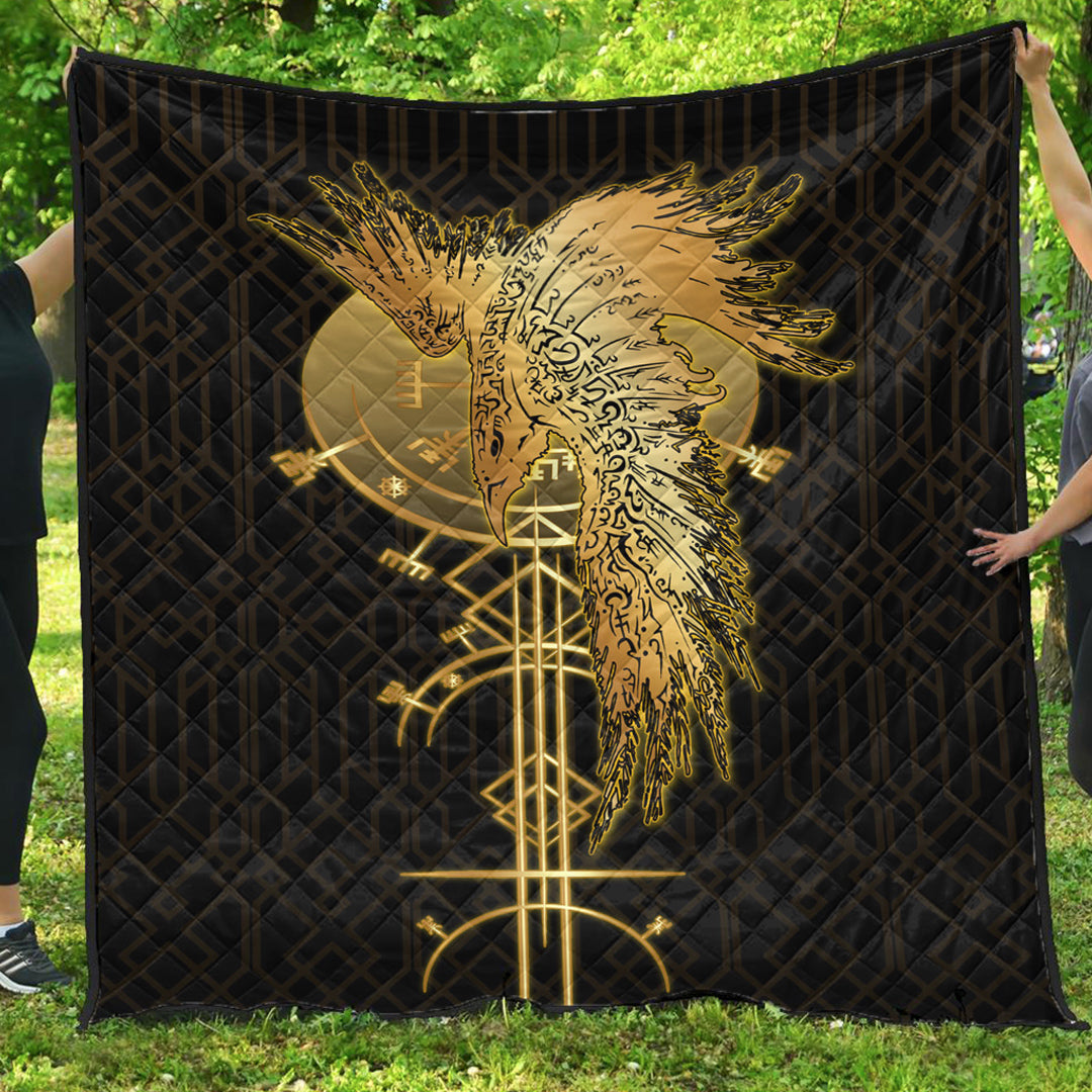 VikingStyle Quilt -Viking Raven Gold Quilt A95 – Viking Style