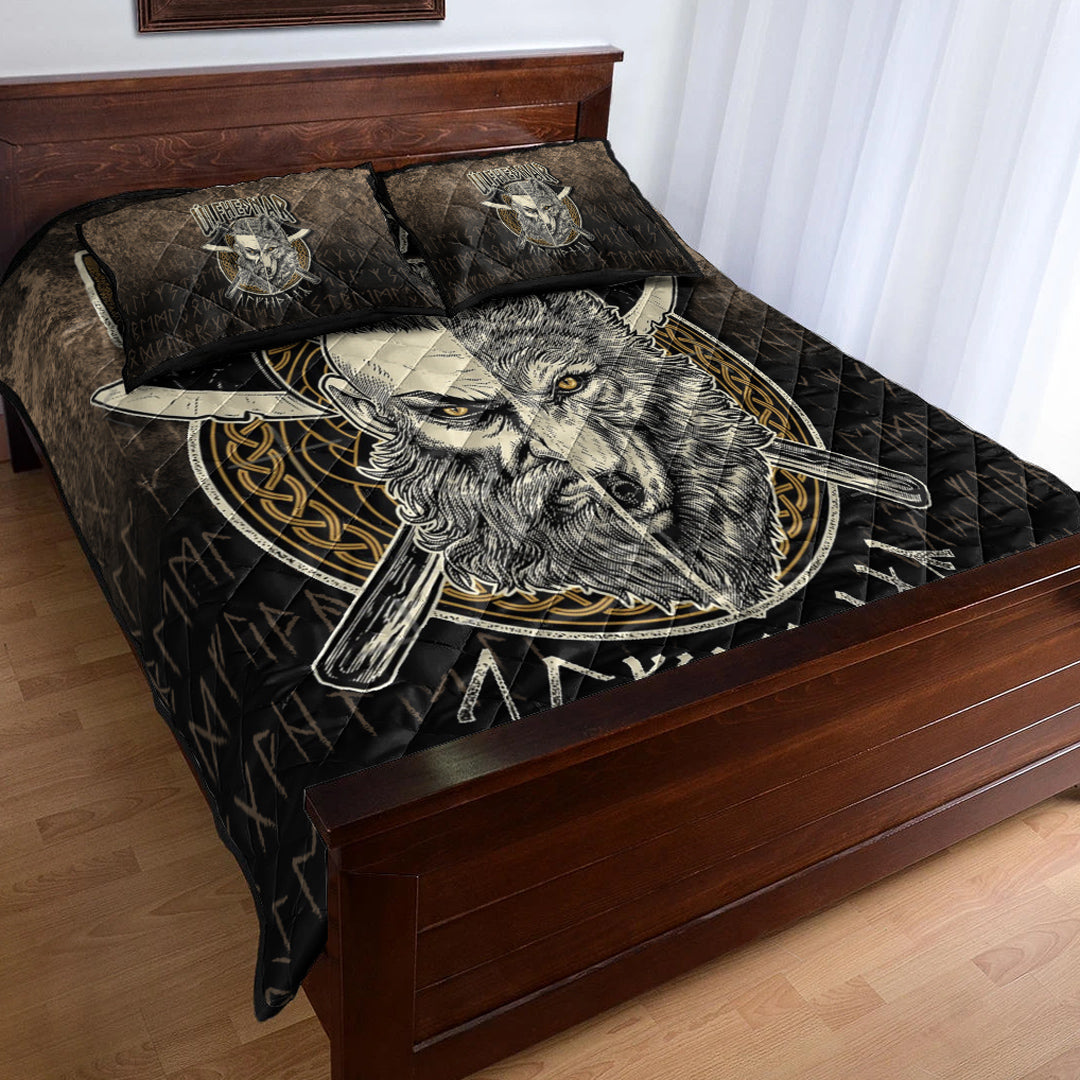 VikingStyle Quilt Bed Set -Norse Viking Wolf Ulfhednar Pagan Warrior U ...
