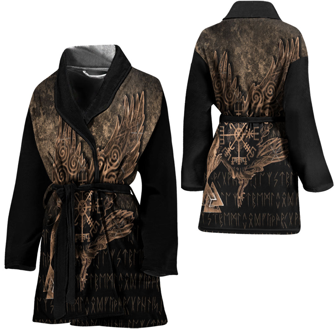 VikingStyle Bathrobe - Raven Rune Magic Symbols Bath Robe A7 ...