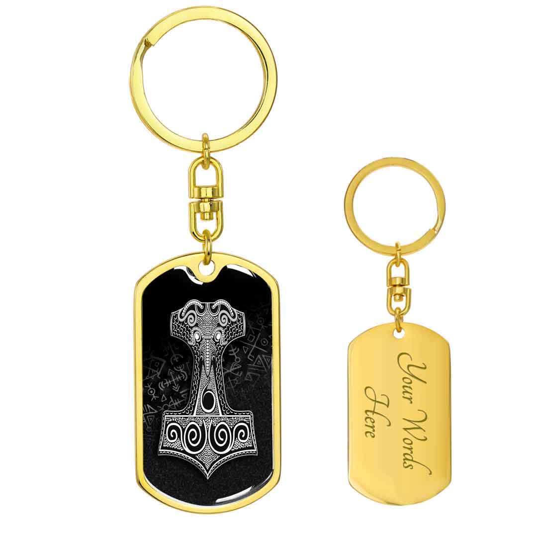 Viking Style Dog Tag - Thor Hammer Mjolnir Dog Tag A35