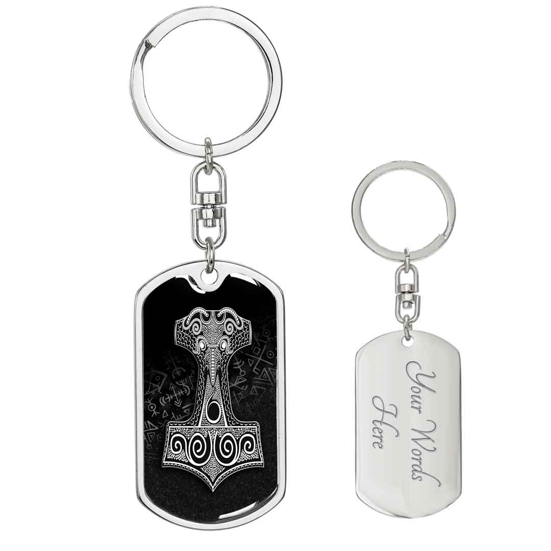 Viking Style Dog Tag - Thor Hammer Mjolnir Dog Tag A35