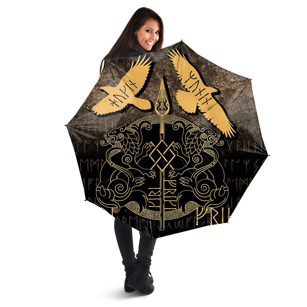VikingStyle Umbrellas - Norse Mythology Spear of Odin Gungnir Runes Ge ...