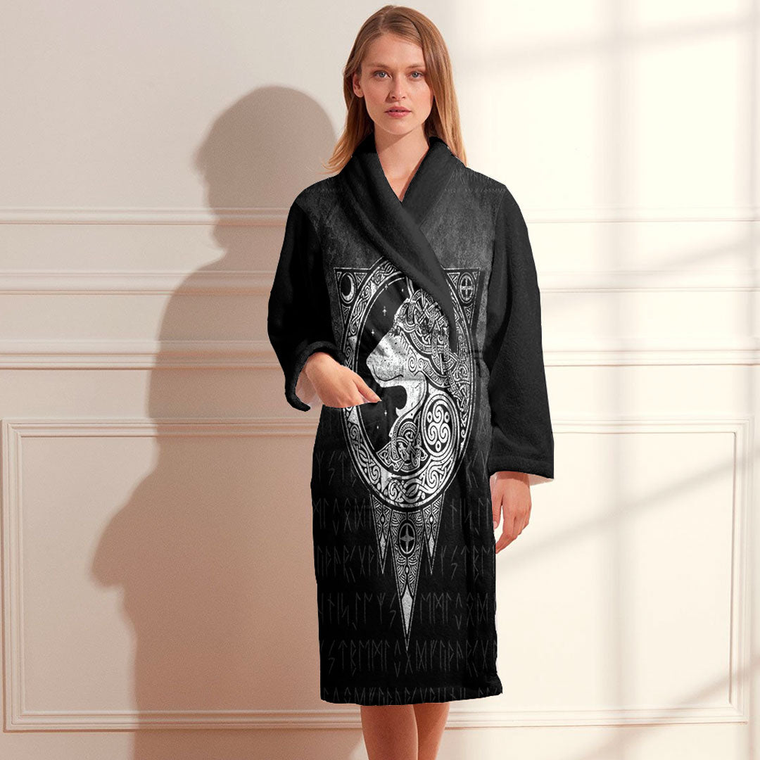 VikingStyle Bathrobe - Viking Norse Wolf Bath Robe A7 | VikingStyle ...