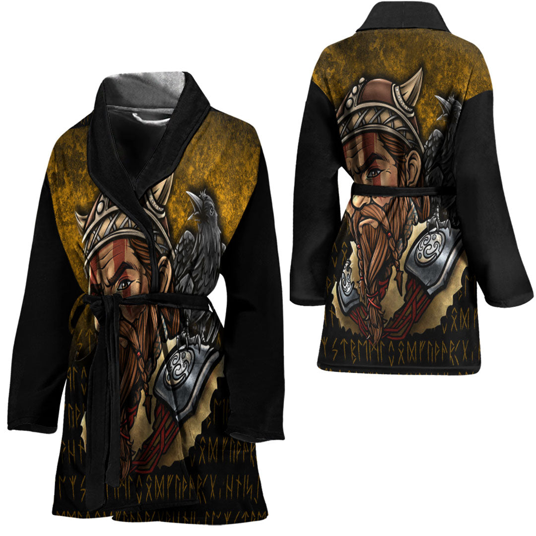 VikingStyle Bathrobe - Viking Warrior Raven Odin Walhalla Valknut Loki ...