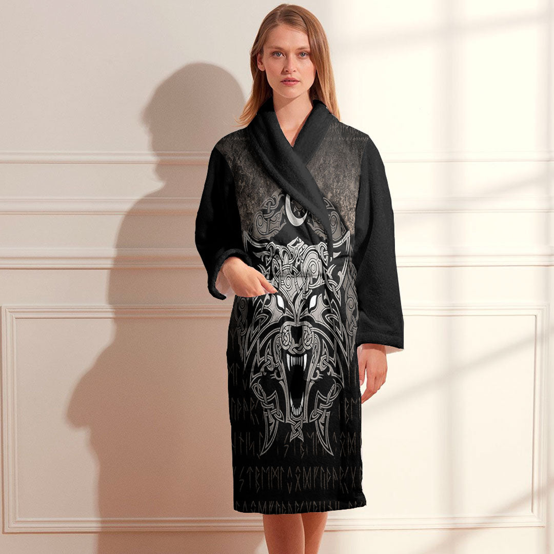VikingStyle Bathrobe - Vikings Ragnarok Wolves Bath Robe A7 ...