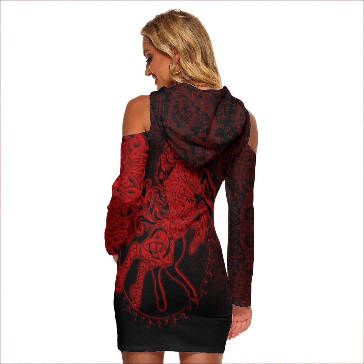 VikingStyle Clothing - Sleipnir Red Tight Dress A95 – Viking Style
