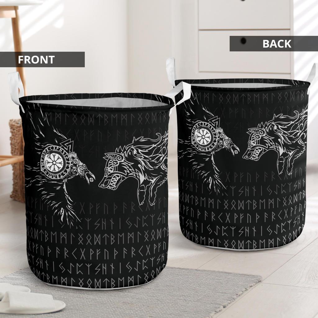Viking Laundry Basket - Raven and Wolf Special Tattoo – Viking Style